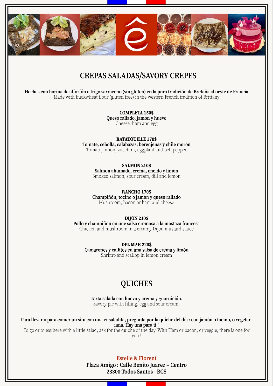 Menu – Estelle & Florent